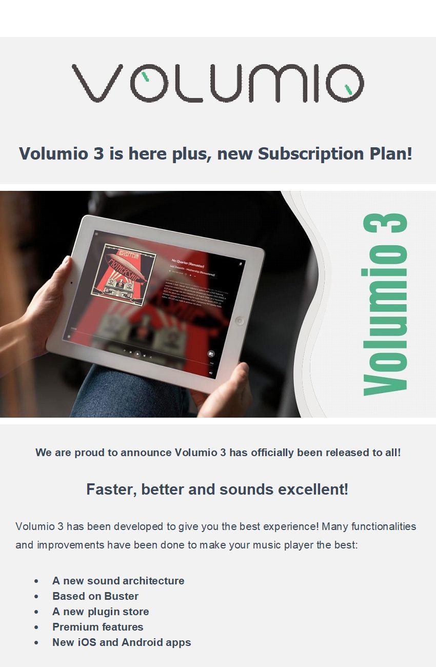 Volumio3 がやってきた！: 私的電脳快適論